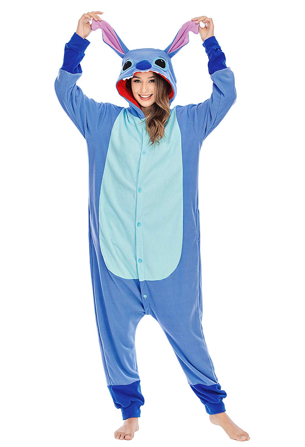 Etoson Onesie Cosplay Halloween Costume Unisex Animal Pajama,Blue,M