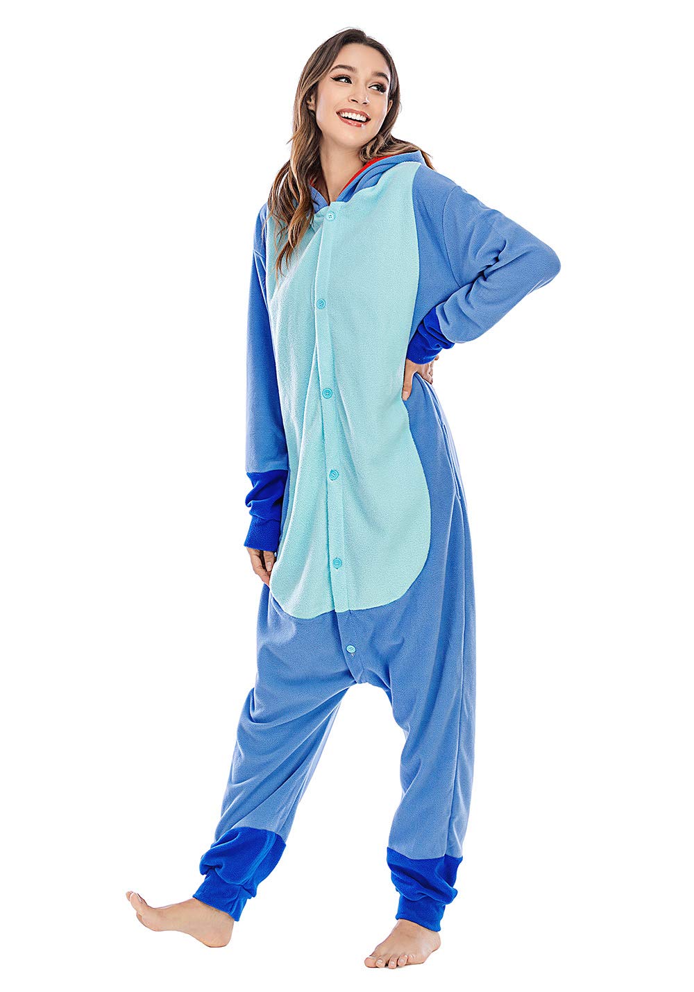 Etoson Onesie Cosplay Halloween Costume Unisex Animal Pajama,Blue,M