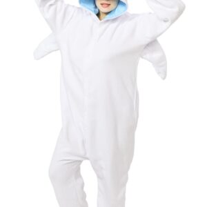 Oiziuzio Animal Unisex Onesie Holloween Cosplay Costume Dragon Pajamas for Adult Women Men White XL