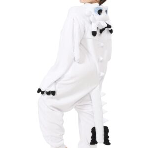 Oiziuzio Animal Unisex Onesie Holloween Cosplay Costume Dragon Pajamas for Adult Women Men White XL