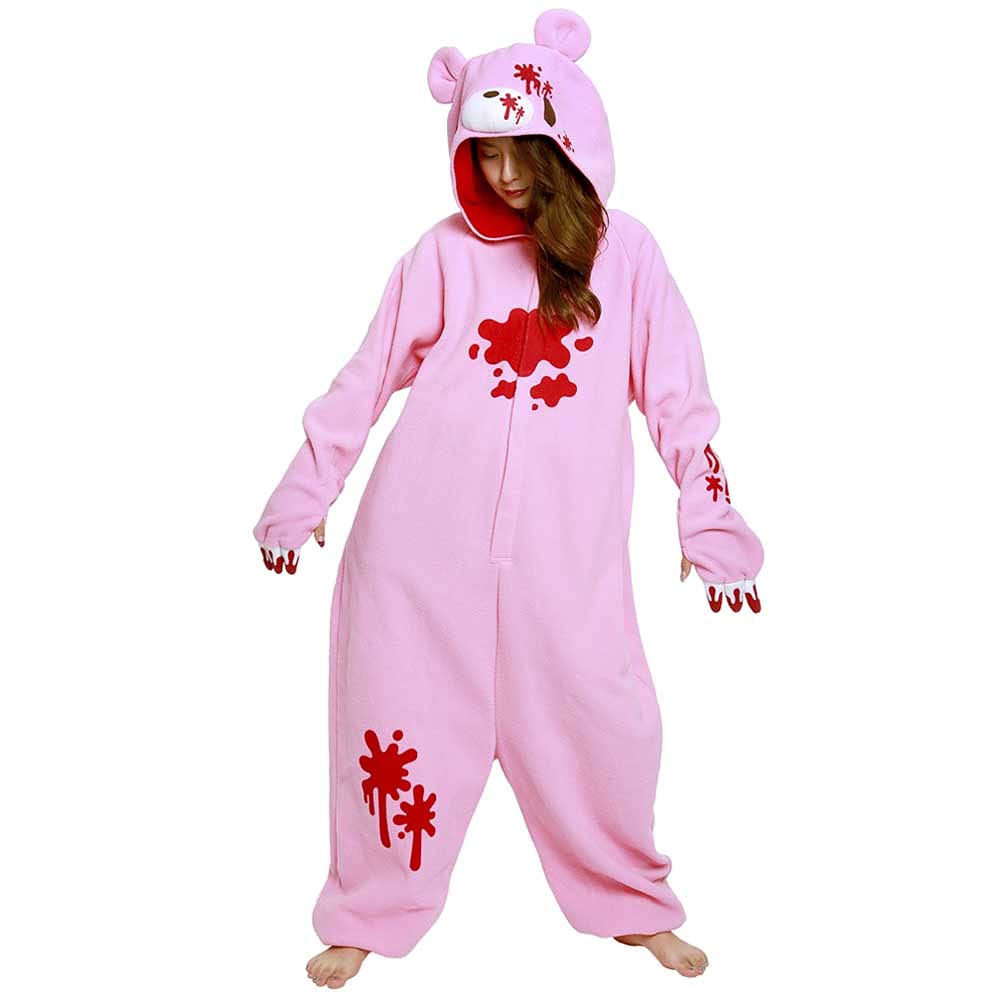 SAZAC Gloomy Bear Kigurumi - Onesie Jumpsuit Halloween Costume (Pink)