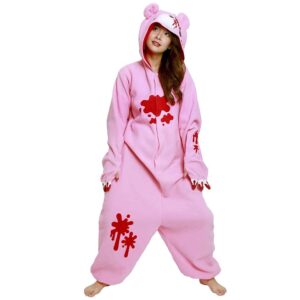 SAZAC Gloomy Bear Kigurumi - Onesie Jumpsuit Halloween Costume (Pink)