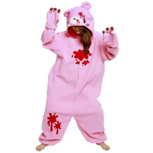 SAZAC Gloomy Bear Kigurumi - Onesie Jumpsuit Halloween Costume (Pink)