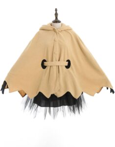 miccostumes women's yellow ghost cosplay cloak with skirt belt gloves (l)