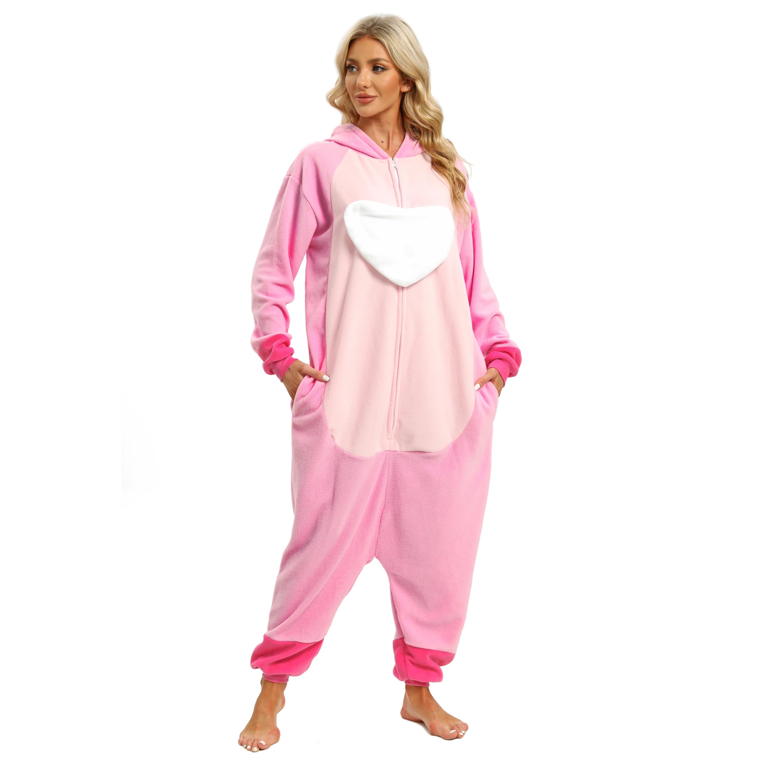 NAITOKE Adults Unisex Onesie Halloween Angel Stitch Costume Animal Cosplay Pajamas,170-178cm(5'7"-5'10")