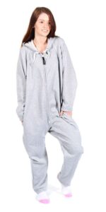 forever lazy heavyweight adult onesie - drift away gray - xs