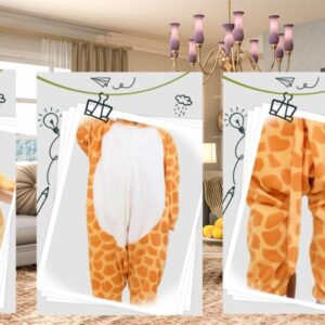 Joyxiam Kids Onesie Animal One Piece Pajamas Halloween Christmas Cosplay Costume Cartoon Pjs (4T)