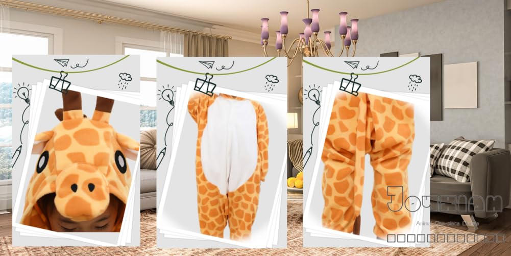 Joyxiam Kids Onesie Animal One Piece Pajamas Halloween Christmas Cosplay Costume Cartoon Pjs (4T)