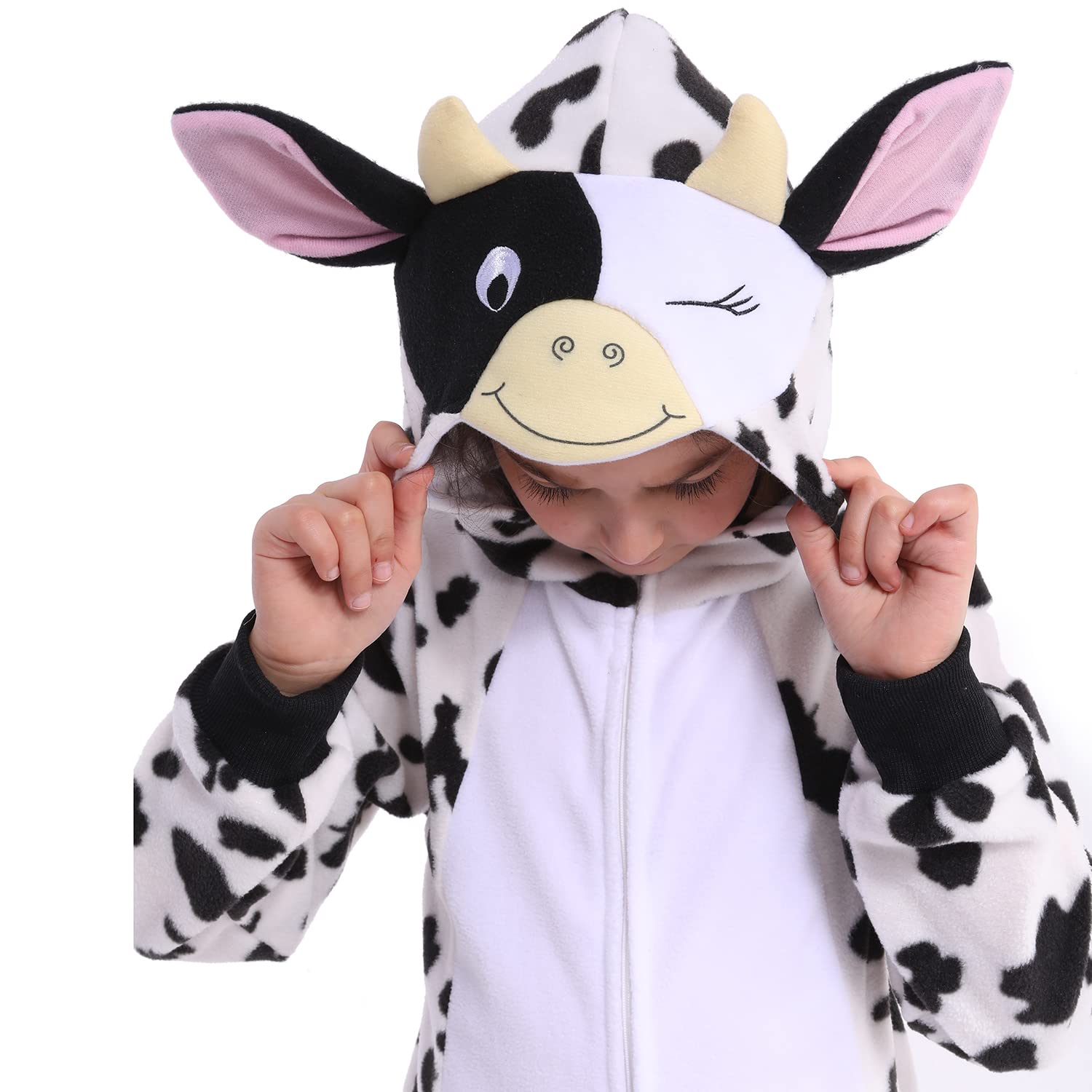 Sincere Party Fleece Cow Onesie Costume for Kids 2XL(12-14)