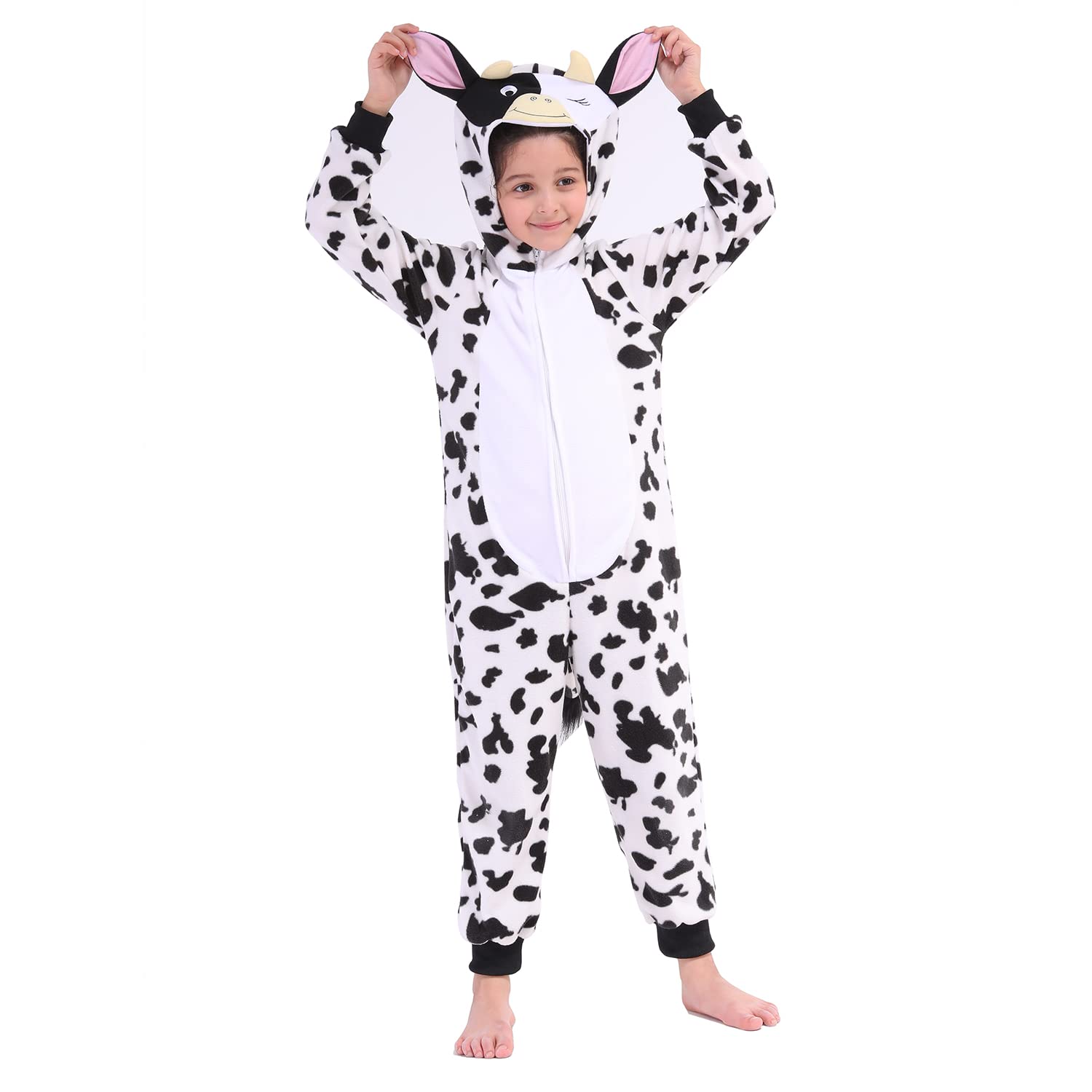 Sincere Party Fleece Cow Onesie Costume for Kids 2XL(12-14)