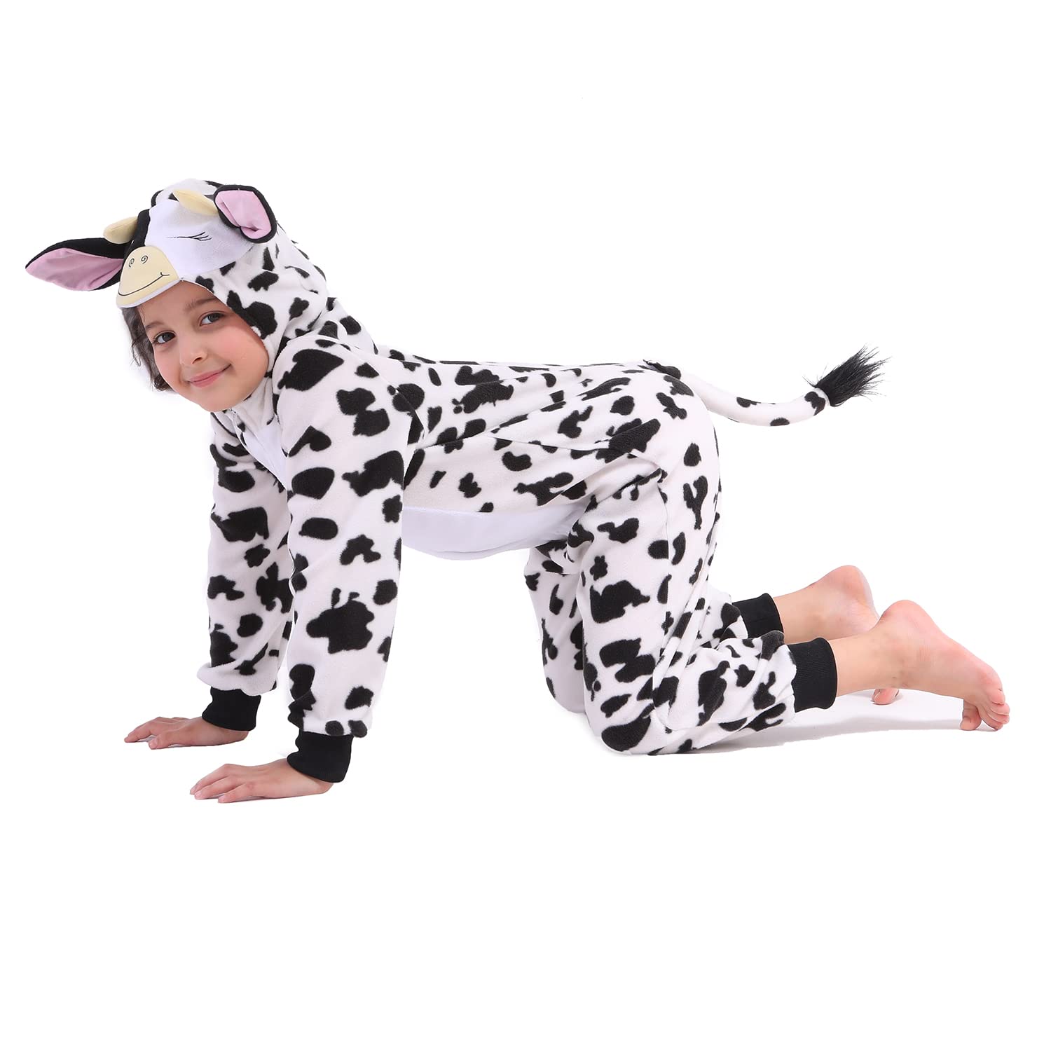 Sincere Party Fleece Cow Onesie Costume for Kids 2XL(12-14)