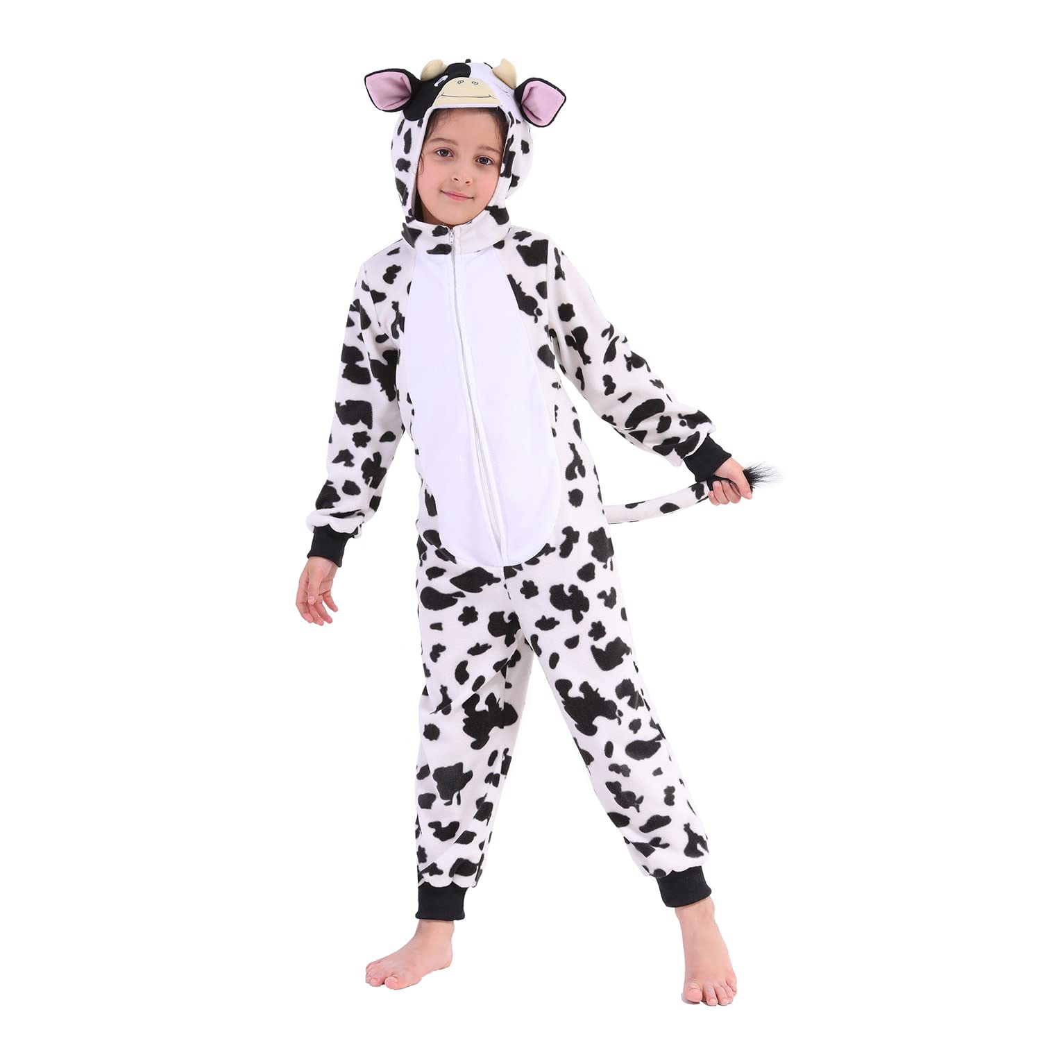 Sincere Party Fleece Cow Onesie Costume for Kids 2XL(12-14)