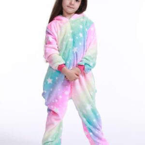 Zorxu Girls Unicorn Onesie Pajamas Animal Costume Halloween Cosplay Unisex Xmas Gifts for Kids