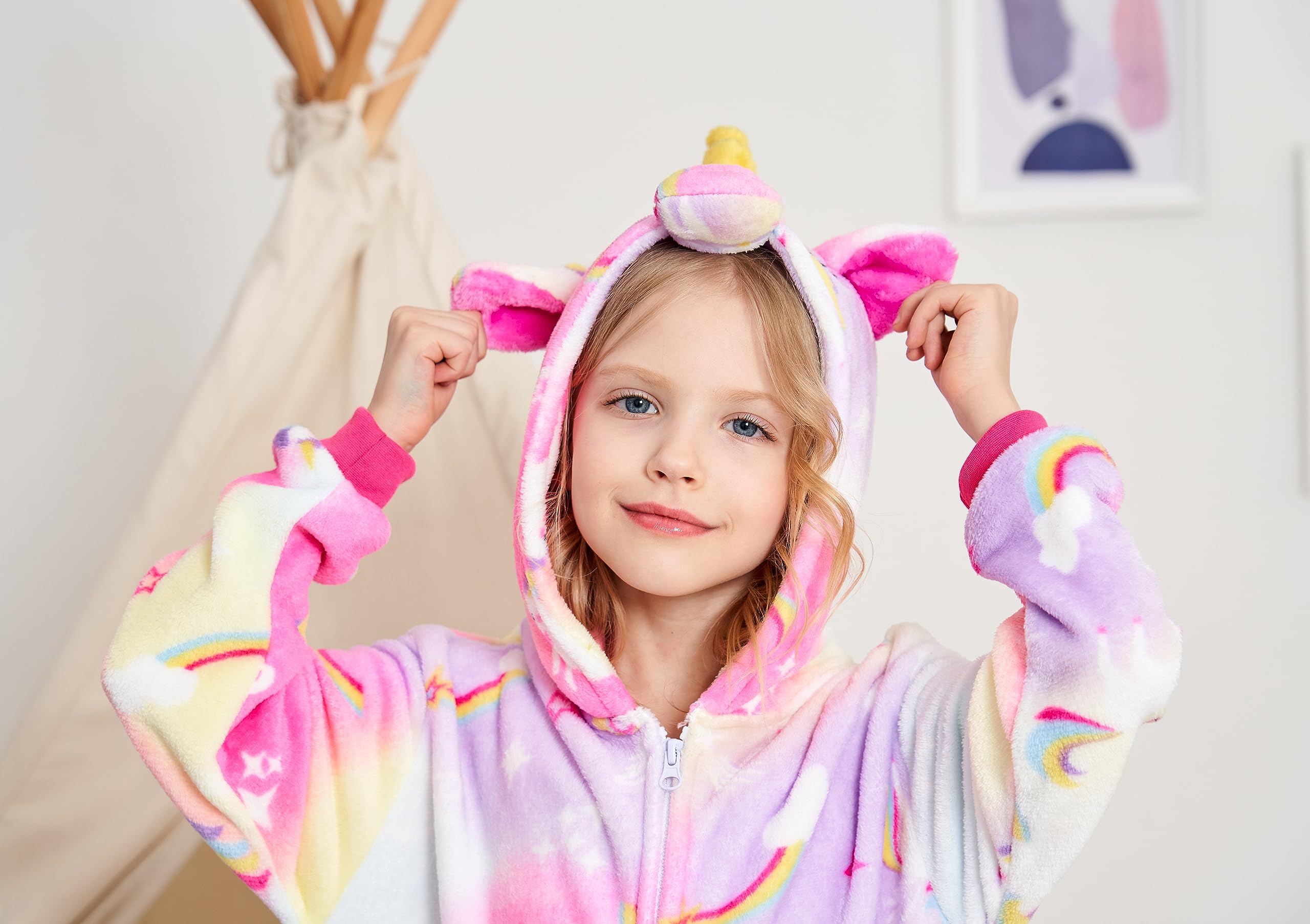 Cos Time kids Unicorn Onesie Animal One Piece Pajamas Halloween Costumes (Auspicious Cloud Flying Horse, 4T)