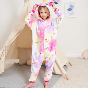 Cos Time kids Unicorn Onesie Animal One Piece Pajamas Halloween Costumes (Auspicious Cloud Flying Horse, 4T)