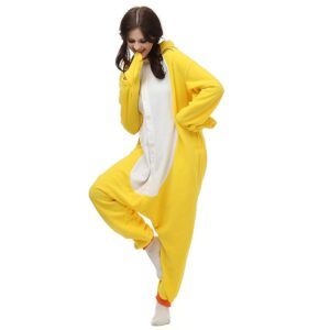 Wishliker Unisex-Adult Costume Animal Cartoon Onesie Pajamas Loungewear Yellow Duck