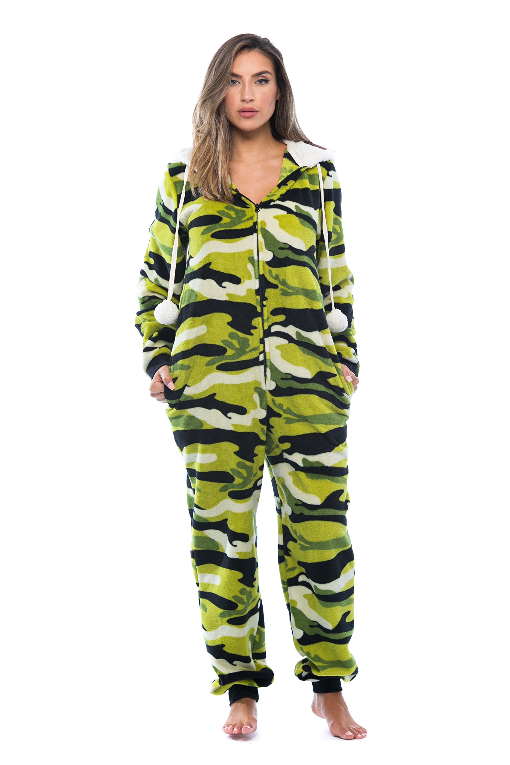 6342-10220-M Just Love Adult Onesie / Pajamas, Medium, Camo Print