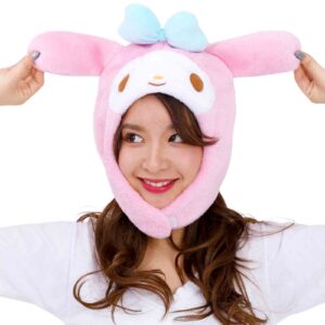 sazac kigurumi hat - my melody - cozy costume beanie cap - adult size