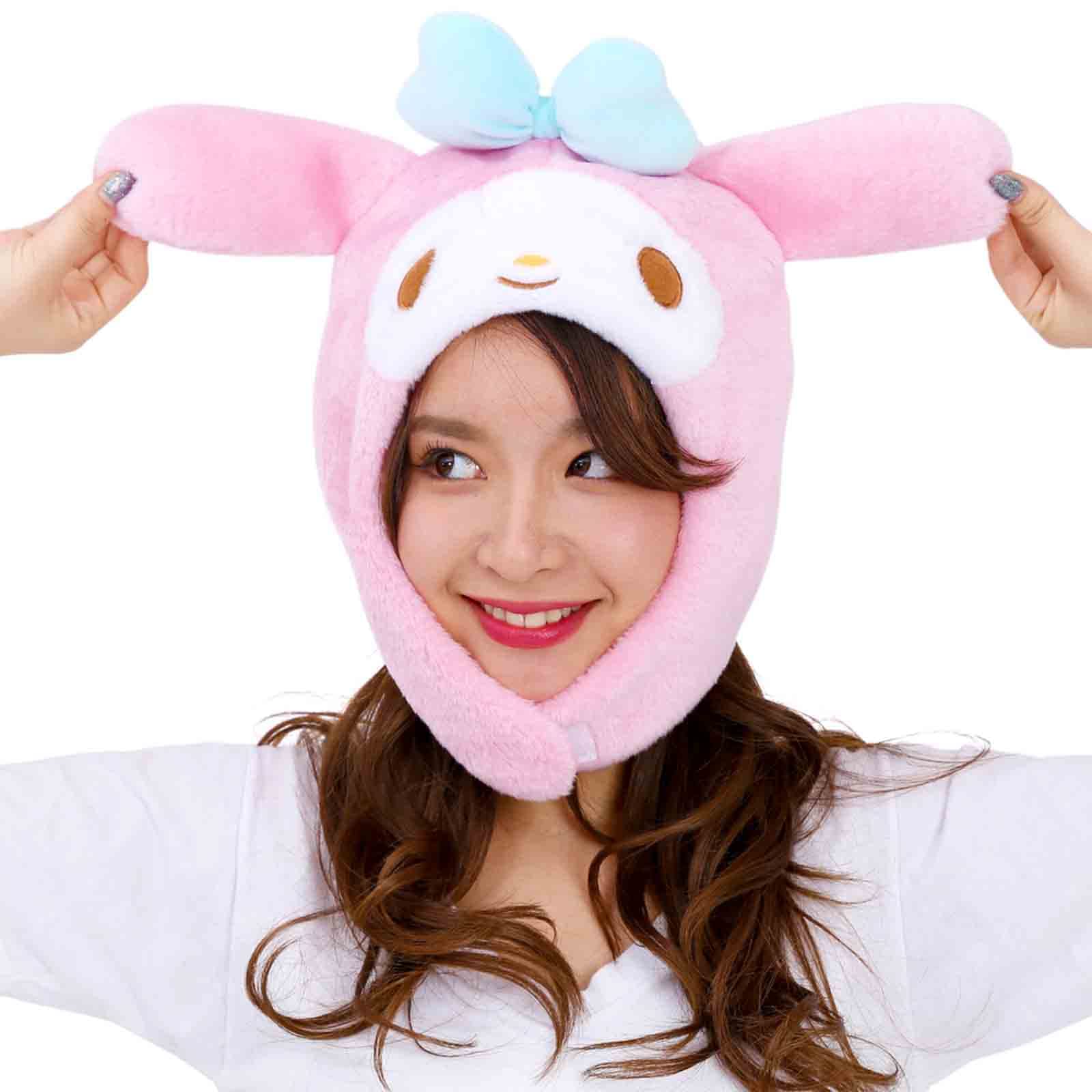 SAZAC Kigurumi Hat - My Melody - Cozy Costume Beanie Cap - Adult Size