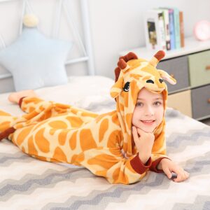 CANASOUR Unisex Anime Halloween Kids Giraffe Onesie For 8-10 Years Girls Boys Christmas Cosplay Costume (8 Years, Giraffe)