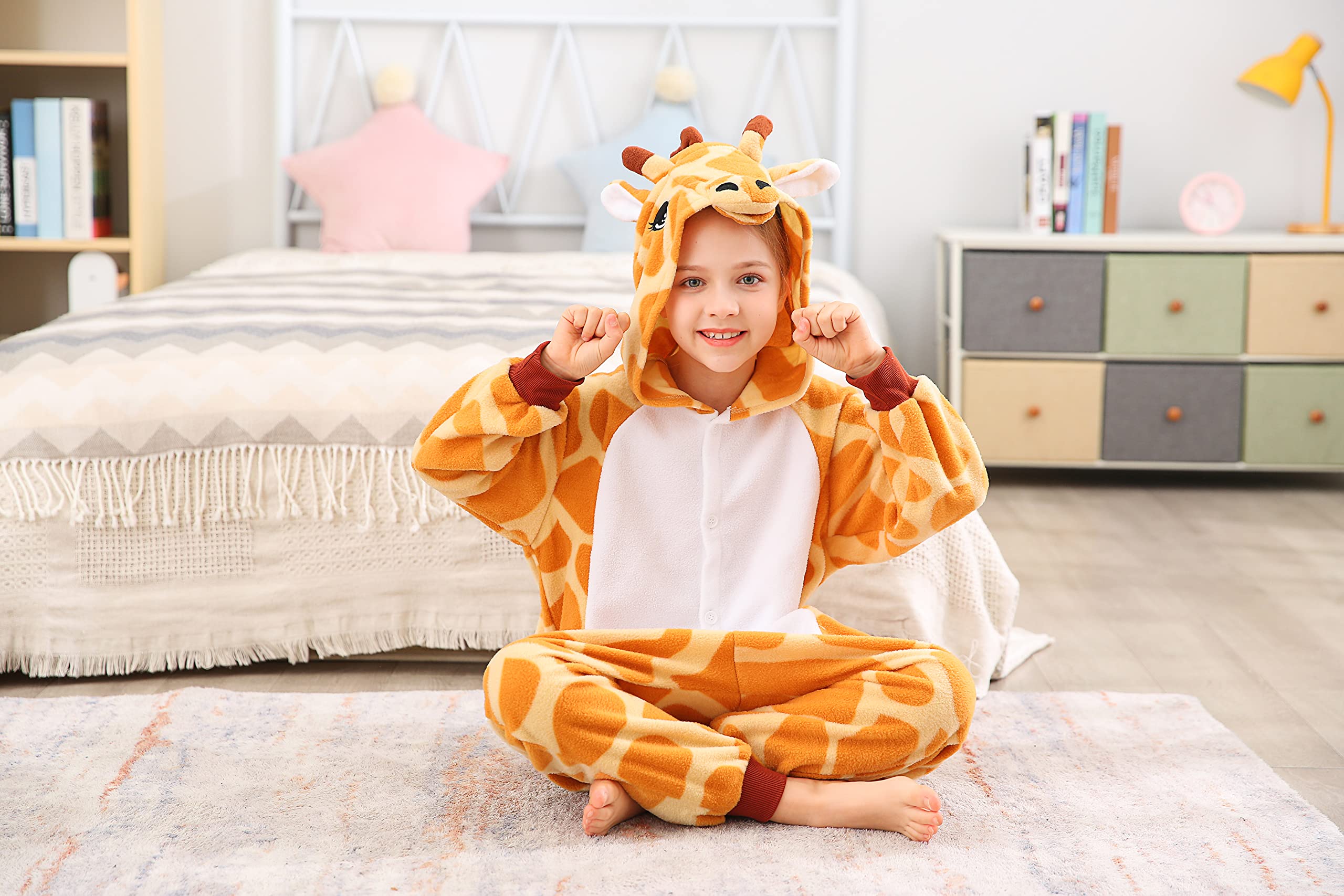 CANASOUR Unisex Anime Halloween Kids Giraffe Onesie For 8-10 Years Girls Boys Christmas Cosplay Costume (8 Years, Giraffe)