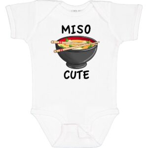 inktastic miso cute with miso soup baby bodysuit 6 months 0020 white 29586