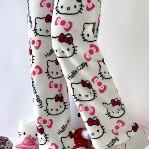 Anime Pajamas Pants Women's Girls Cartoon Cat All Character Print Flannel Lounge Sleep Bottoms Pajama Pants Christmas