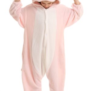 DELEY Unisex Pink Axolotl Onesie Kid Pajamas, Flannel Animal One Piece Costume Sleepwear Halloween Cosplay Homewear