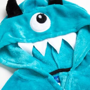 ONLY BOYS Bathrobe - Plush Fleece Bathrobe: Sharks, Cyclops, Dinosaurs, Bears (2T-14), Size 8-10, Brontes Teel