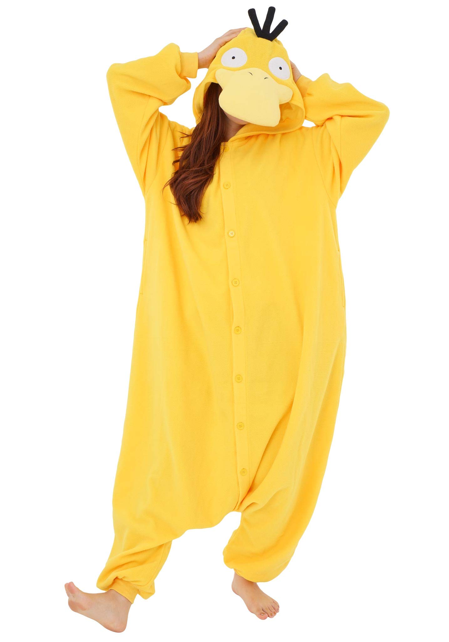 SAZAC Psyduck Pokemon Kigurumi - Onesie Jumpsuit Halloween Costume (Adult XL)