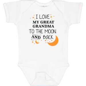 inktastic i love my great grandma to the moon and back baby bodysuit 6 months 0020 white 2965d