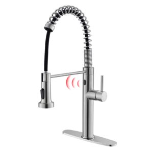 fapully touchless kitchen faucet with pull down sprayer,sensor commercial pull-down single handle kitchen sink faucet brushed nickel