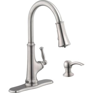 glacier bay touchless single-handle pull-down sprayer kitchen faucet with led light