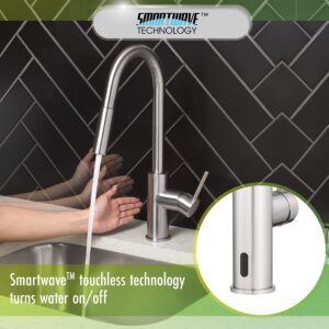 Homewerks 55-K821S-SS-T Hands Free Touchless Kitchen Faucet Pull Down Sprayer, Single, 2, 3 or 4-Hole Install