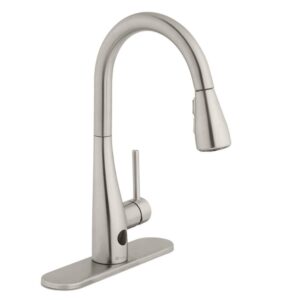 glacier bay nottely touchless single-handle pull-down sprayer kitchen faucet in stainless steel