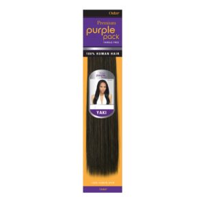 2-pack deals ! outre human hair weave premium purple pack yaki (12", 1b)