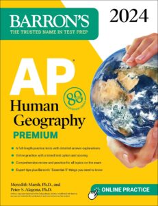 ap human geography premium, 2024: 6 practice tests + comprehensive review + online practice (barron's ap prep)