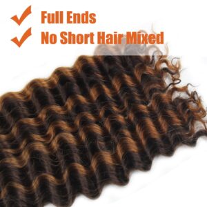 Bulk Deep Wave Virgin Braiding Hair for Bohemian Knotless Boho Braids - No Weft, 100% Human Hair Bundles for Braiding (20inch, 100g, 4/30)