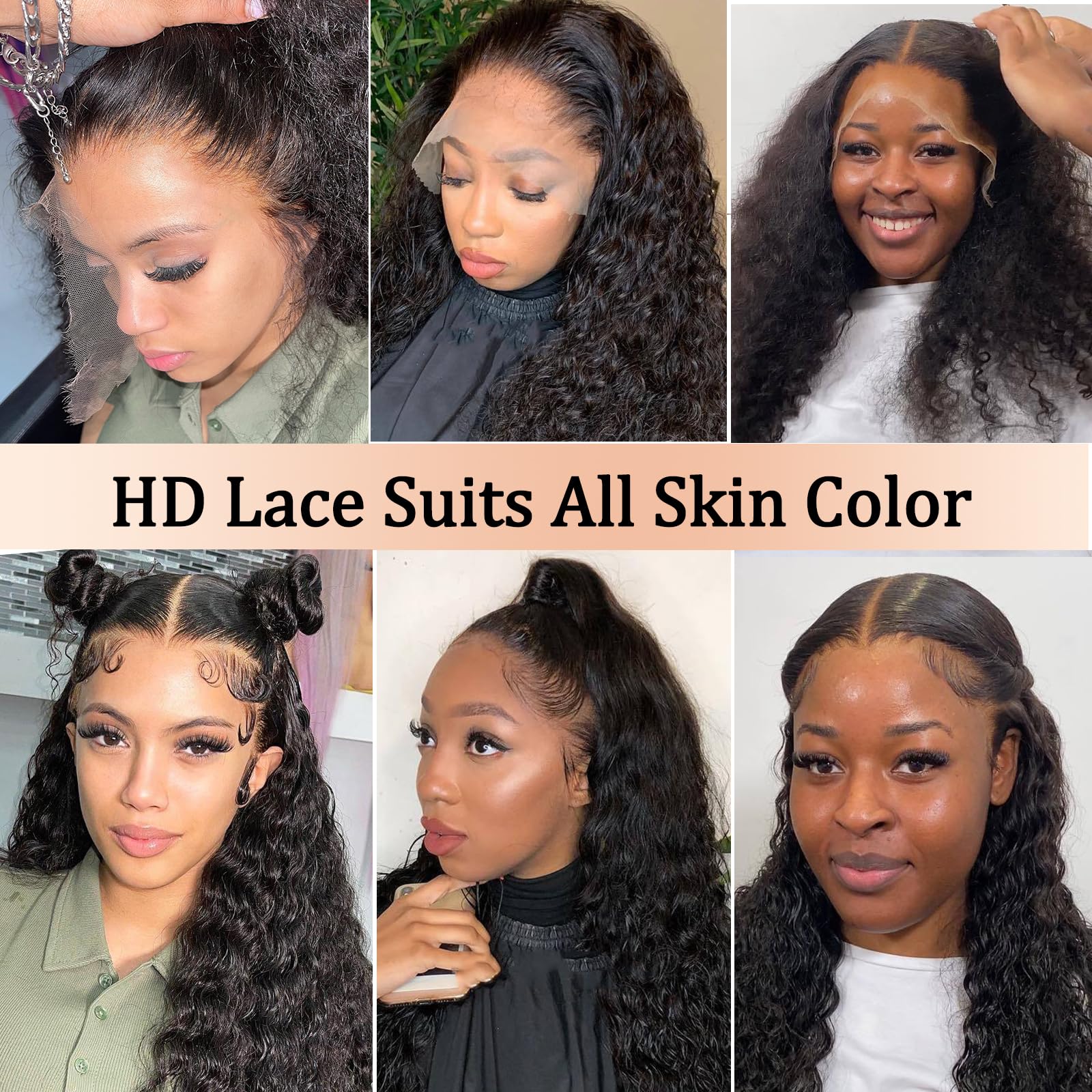 13x4 Deep Wave Lace Front Wigs Human Hair Pre Plucked 22 Inch Curly 150 Density Frontal Wig for Women Glueless Wigs with Natural Hairline (22 Inch)