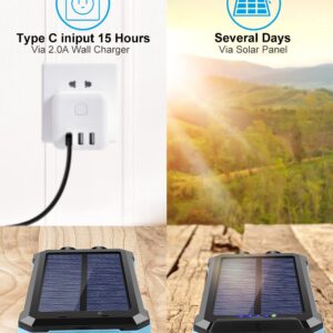 Power-Bank-Portable-Solar-Charger-30000mAh Battery Pack with Emergency LED Flashlight & 2x2.1A USB-A Output Ports Compatible with iPhone 14/13 Series, Samsung, and More, Perfect for Hiking, Camping