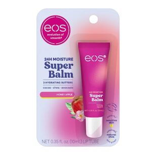 eos 24h moisture super balm- honey apple, lip mask, day or night lip treatment, made for sensitive skin, 0.35 fl oz