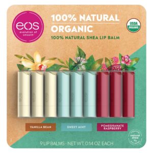 eos organic lip balm care collection, 9 pack