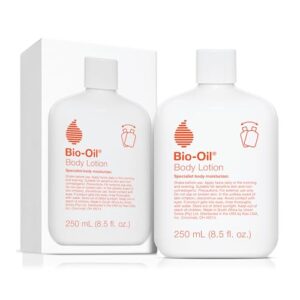 bio-oil moisturizing body lotion for dry skin, ultra-lightweight high-oil hydration, with jojoba/rosehip/shea oil, and hyaluronic acid, 8.5 oz