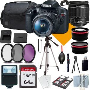 canon eos rebel t7 dslr camera with 18-55mm+commander starter kit+lens filters+case+64memory cards(18pc) (renewed)