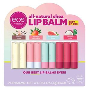 evolution of smooth eos best of eos lip balm, 9 sticks 0.14 ounce (pack of 9)