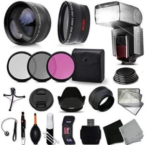 premium 58mm accessory kit for canon eos rebel t6i t6s t5i t5 t4i t3i t3 t2i sl1 eos 70d 60d 5d 750d 700d 650d 600d 550d 1200d 1100d 100d eos m3 m2 t1i xti xt sl1 xsi 7d mark ii dslr cameras - include