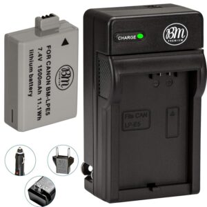 big mike's bm premium lp-e5 battery and charger kit for canon eos rebel xs, rebel t1i, rebel xsi, 1000d, 500d, 450d, kiss x3, kiss x2, kiss f digital slr camera