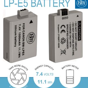 Big Mike's BM Premium LP-E5 Battery and Charger Kit for Canon EOS Rebel XS, Rebel T1i, Rebel XSi, 1000D, 500D, 450D, Kiss X3, Kiss X2, Kiss F Digital SLR Camera