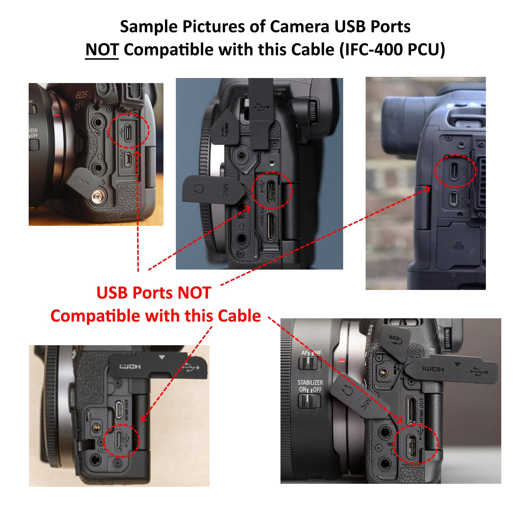 USB File Data Transfer Cable with USB-C Adapter for Select Canon PowerShot, EOS Rebel EOS & Vixia, Compatible with iPhone 15, Android, PC & Mac (See Complete List of Compatible Canon Models below)