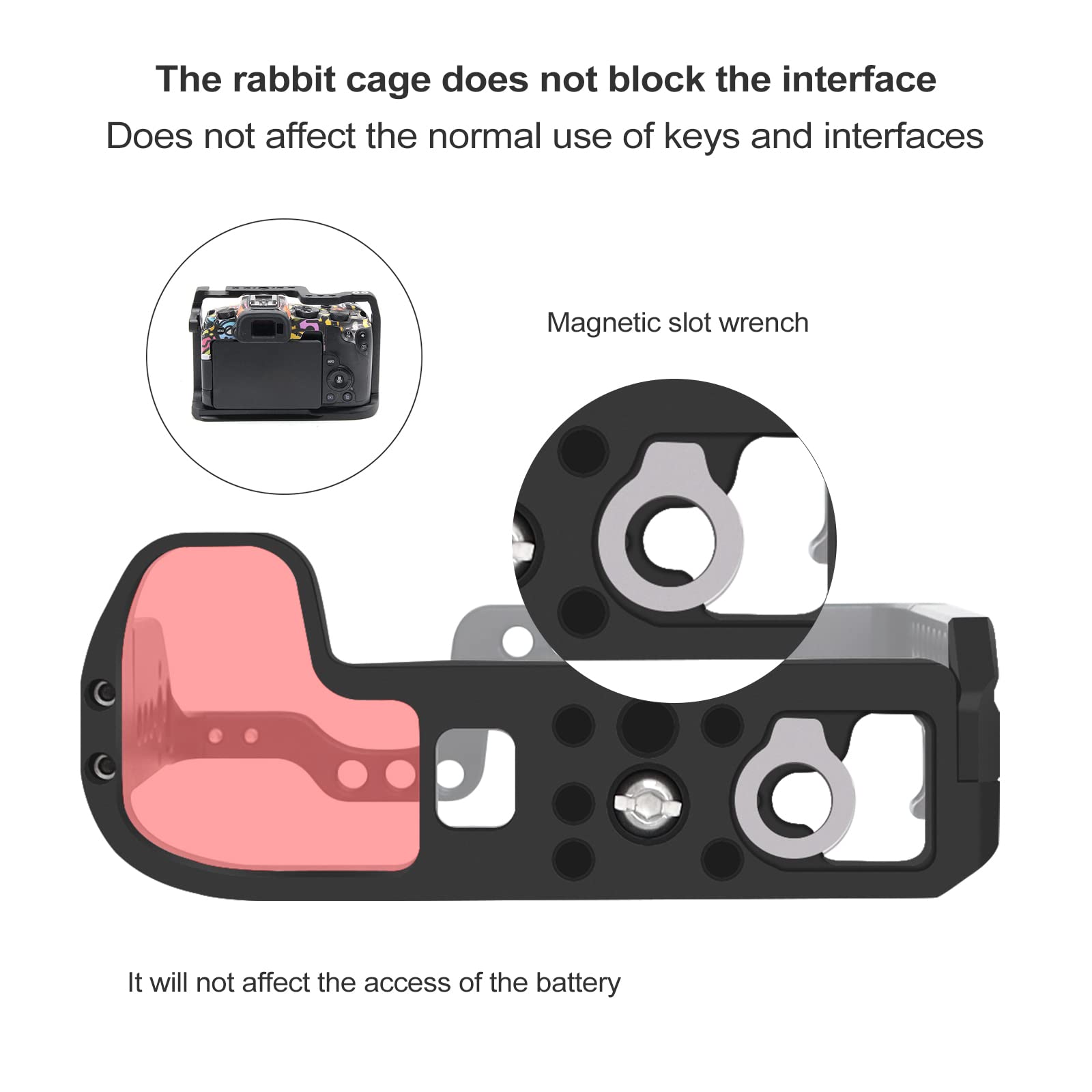 EOS RP Camera Cage, EOS RP Cage for Canon EOS RP Camera Bag Camera Rig Cold Shoe